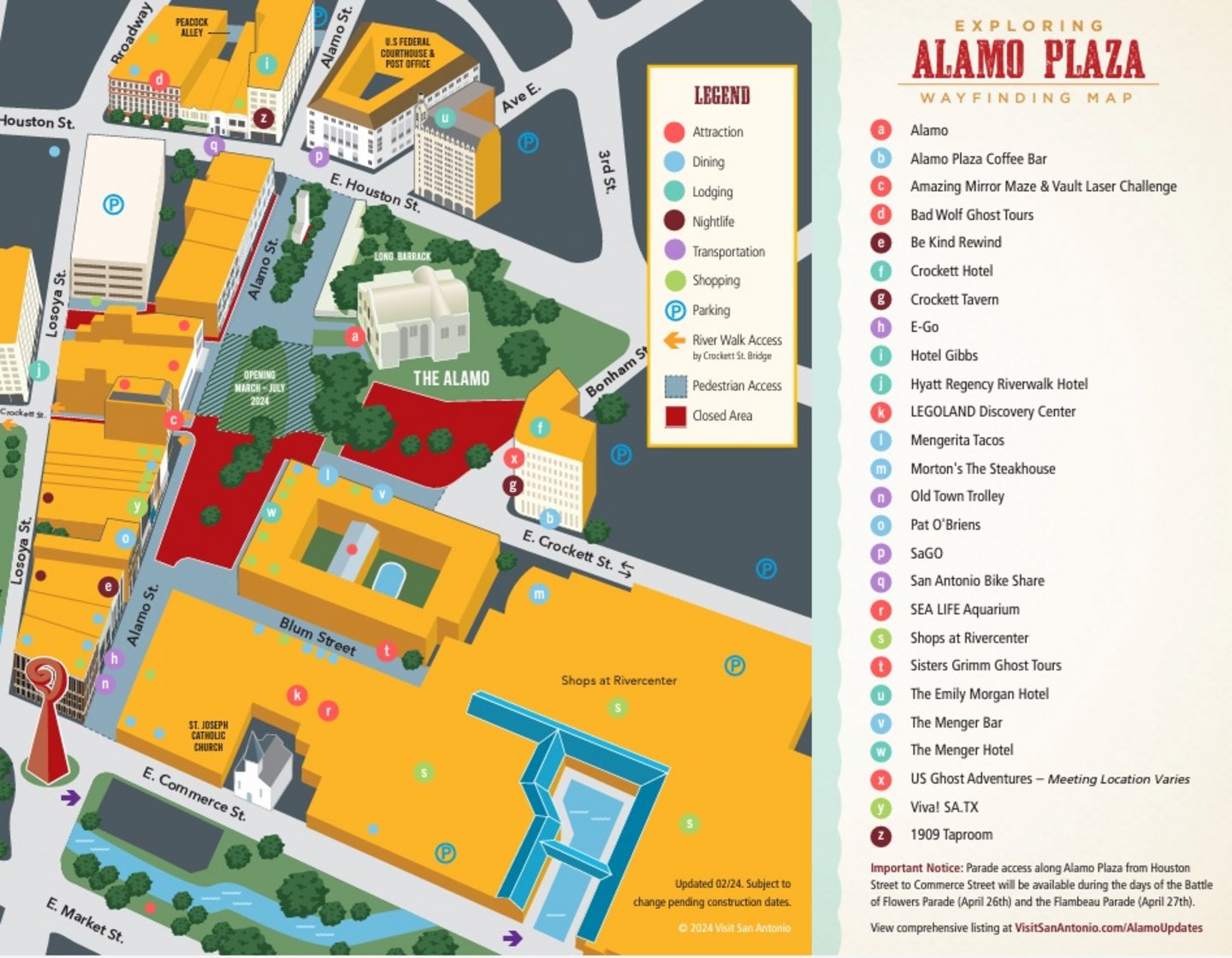 Alamo Plaza Maps | The Alamo