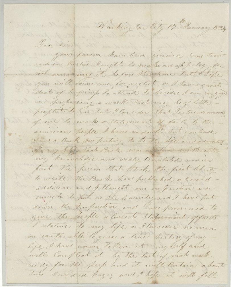 Letter from David Crockett to G. W. McLean | The Alamo