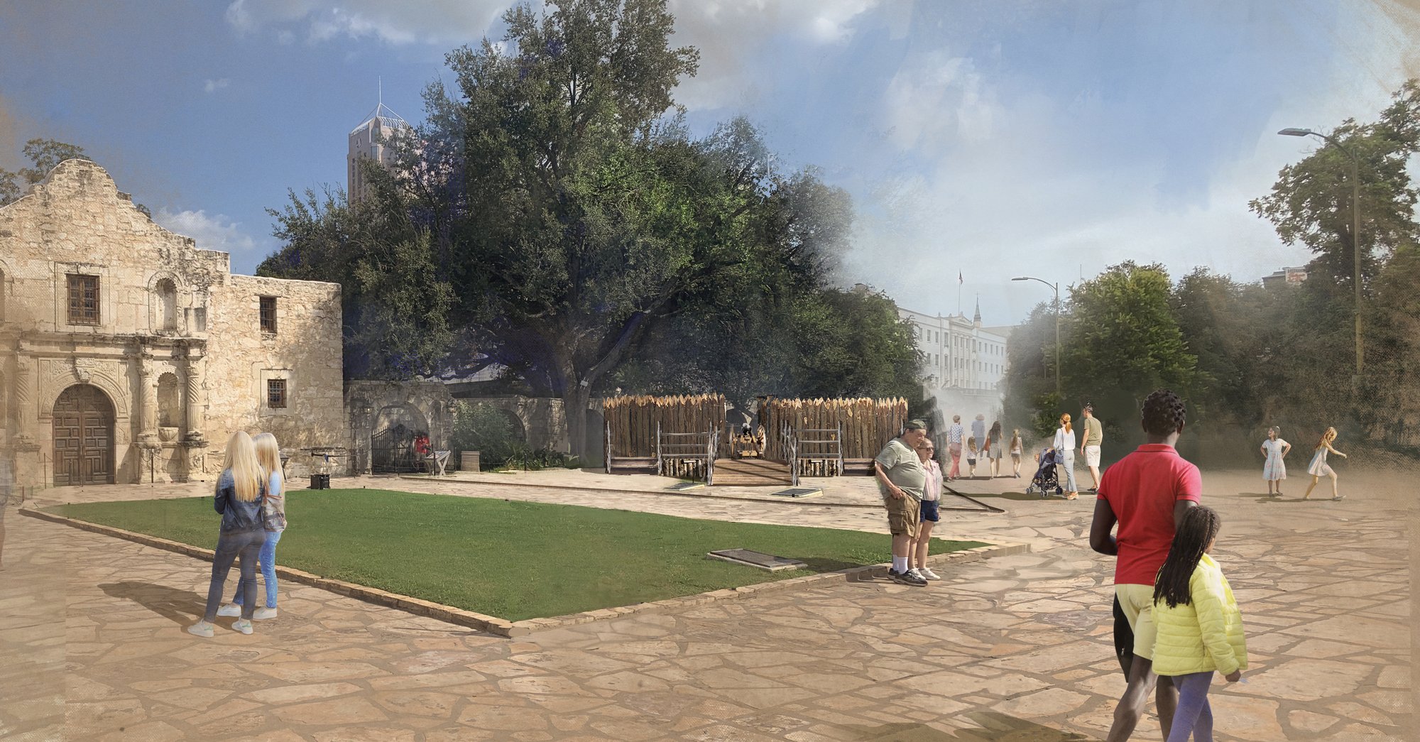 Fencing for Construction of the Palisade Exhibit | The Alamo