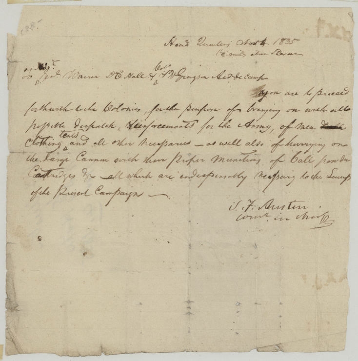 Artifact Spotlight — Stephen F. Austin Letter | The Alamo